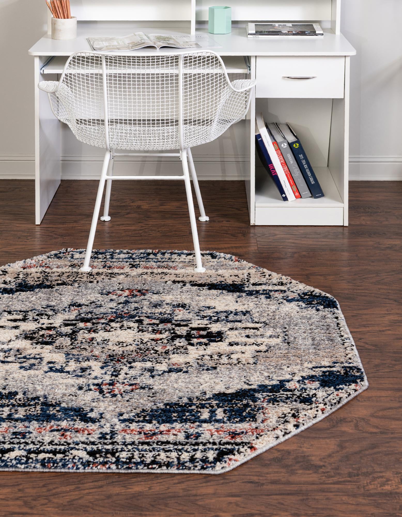 Gray 4' x 4' Tucson Octagon Rug | Rugs.com
