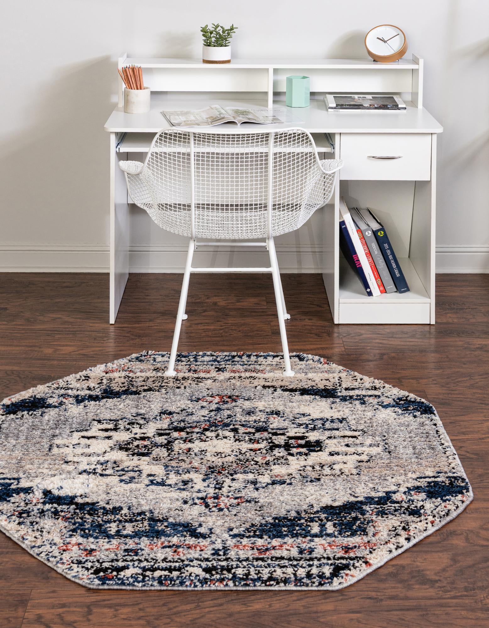 Gray 4' x 4' Tucson Octagon Rug | Rugs.com