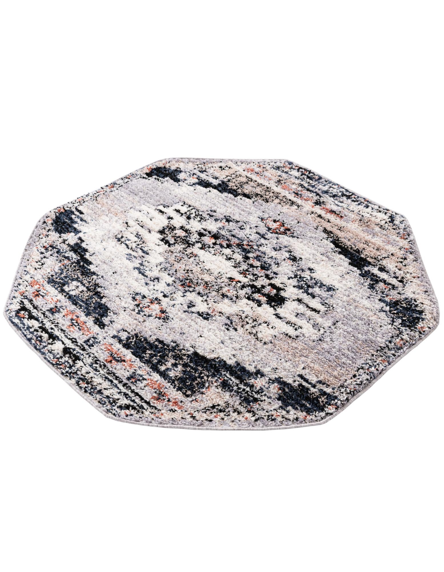 Gray 4' x 4' Tucson Octagon Rug | Rugs.com