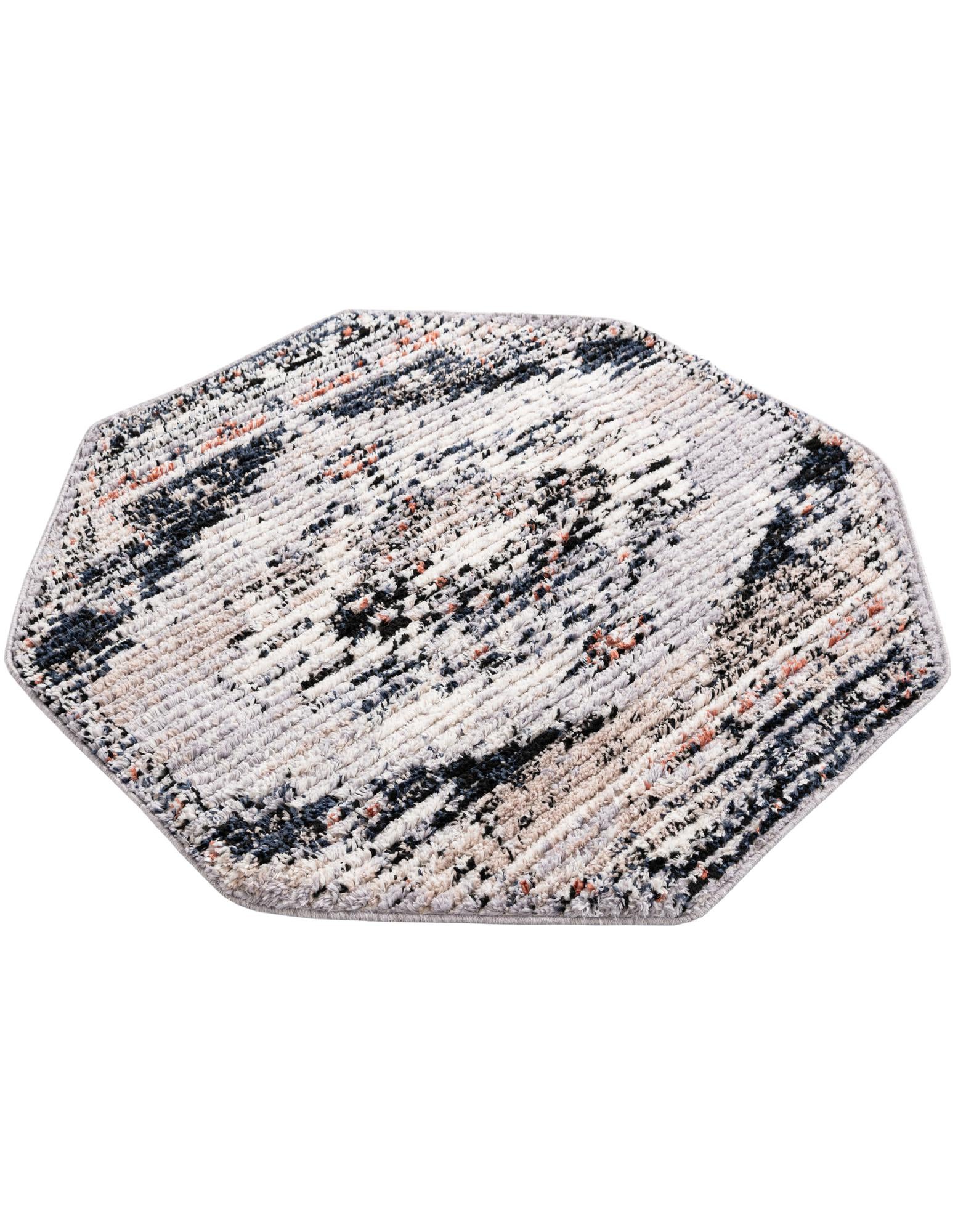 Gray 4' x 4' Tucson Octagon Rug | Rugs.com