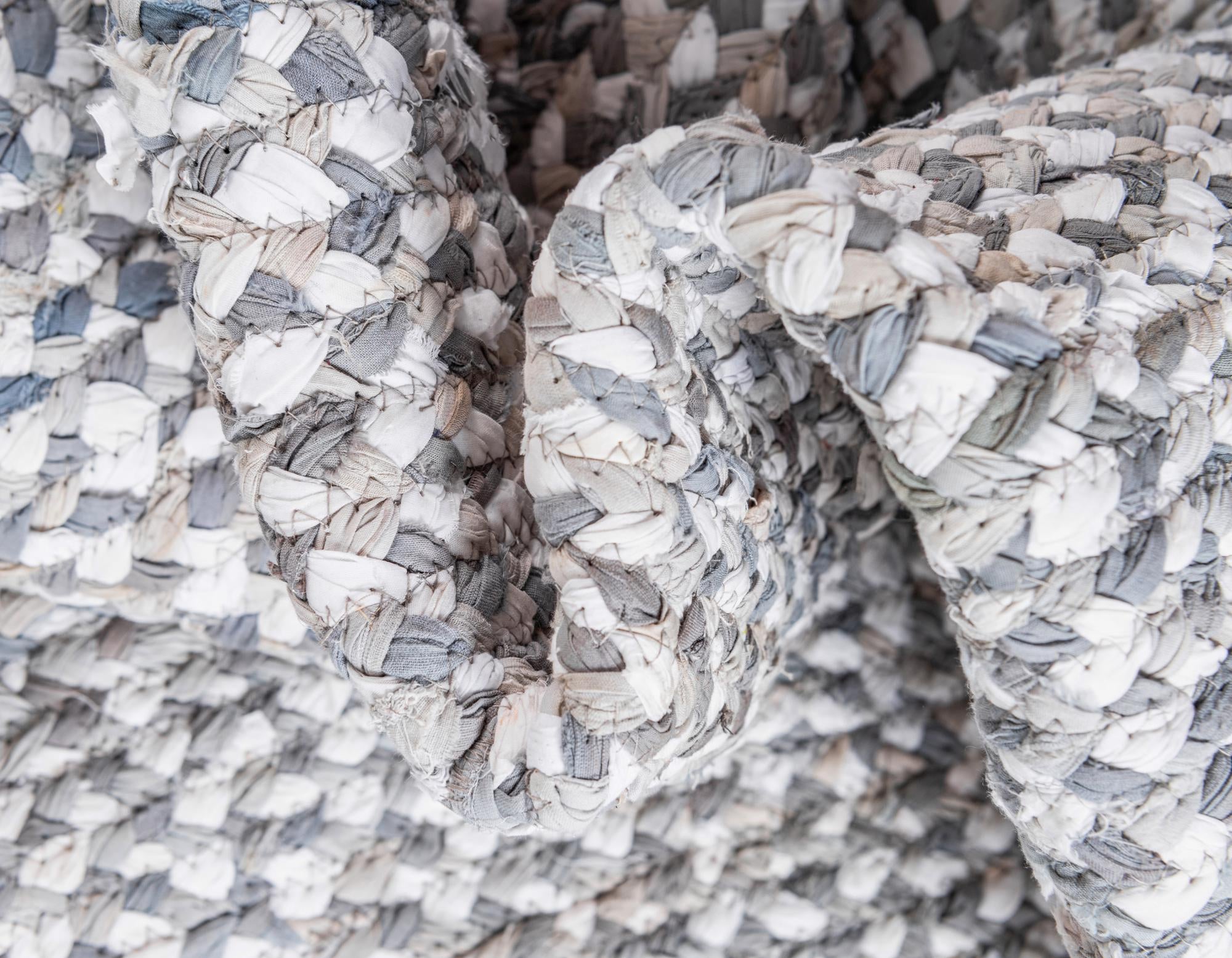 Gray 8' x 10' Hand Braided Chindi Oval Rug | Rugs.com