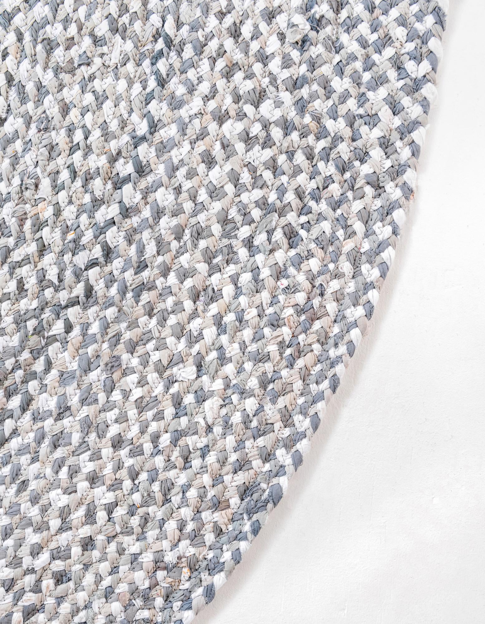 Gray 5' 1 x 8' Hand Braided Chindi Oval Rug | Rugs.com