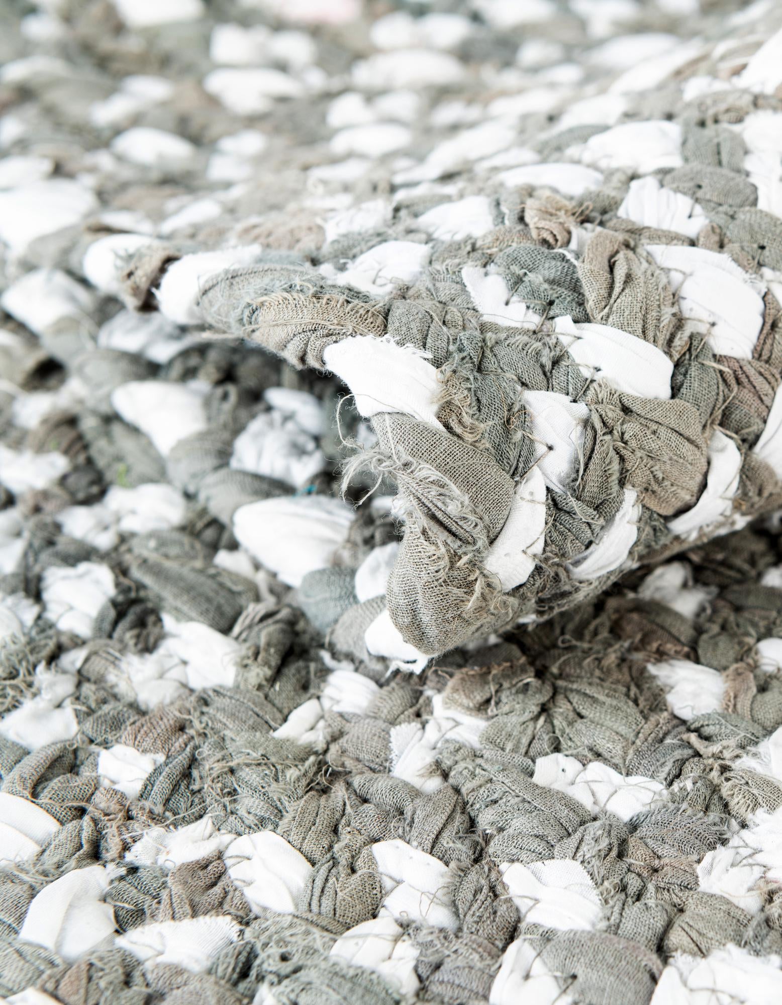 Gray 8' x 10' Hand Braided Chindi Oval Rug | Rugs.com