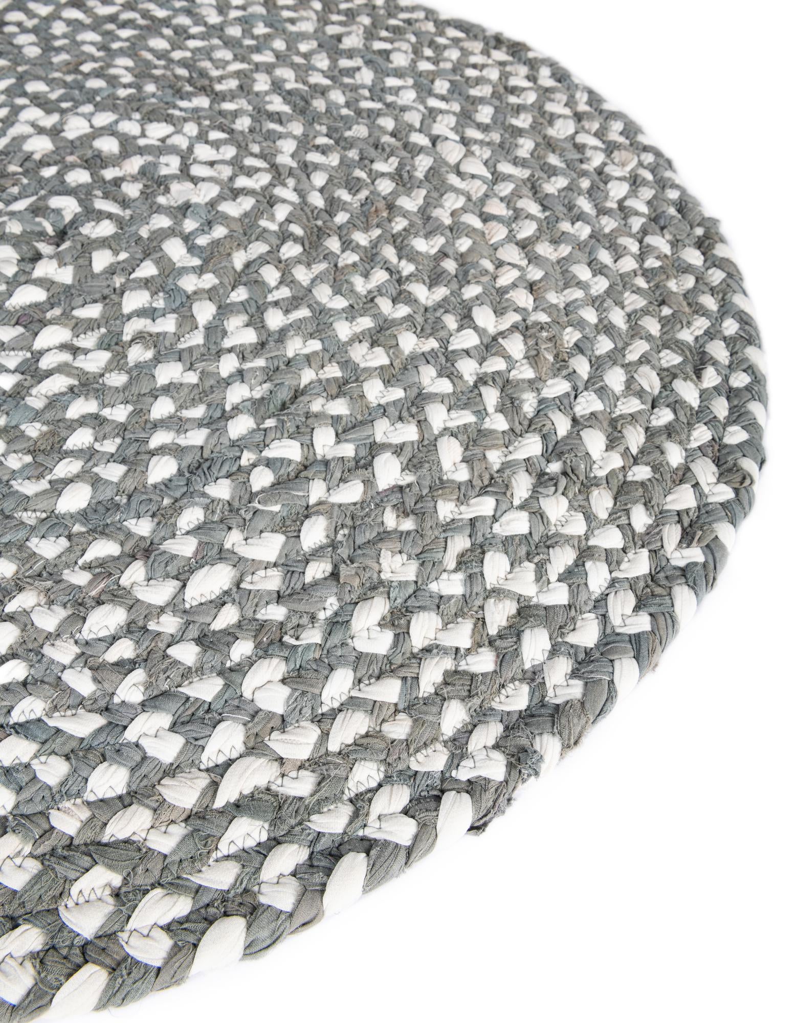 Gray 8' x 10' Hand Braided Chindi Oval Rug | Rugs.com