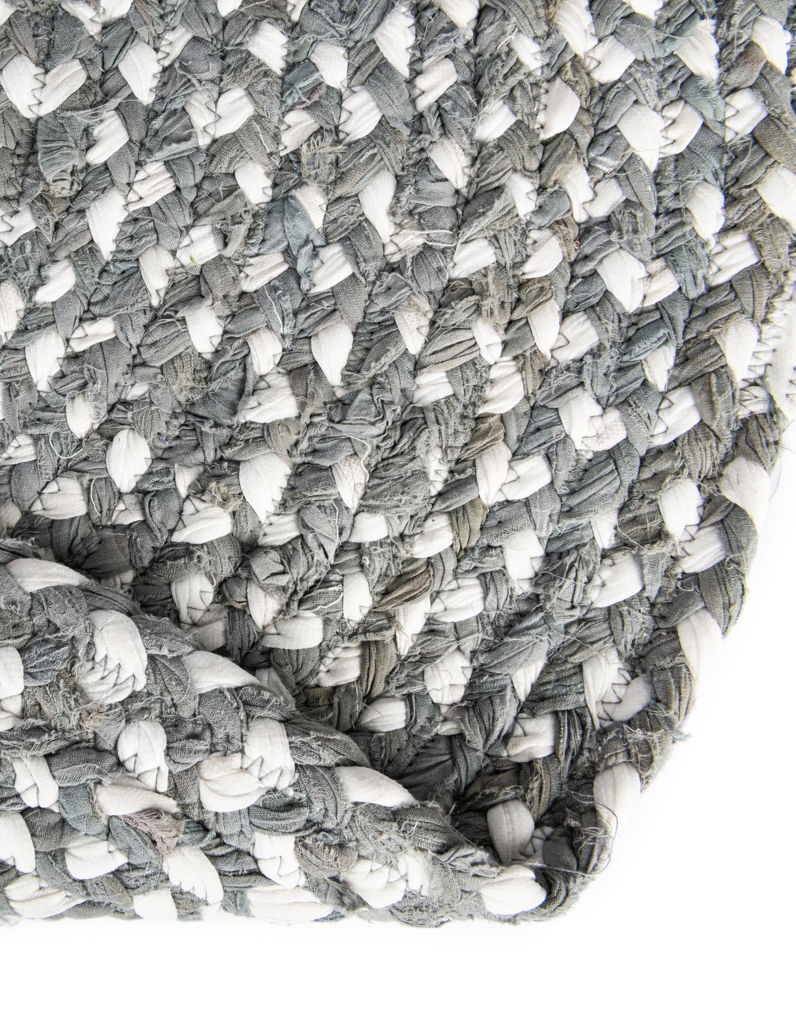 Gray 8' x 10' Hand Braided Chindi Oval Rug | Rugs.com