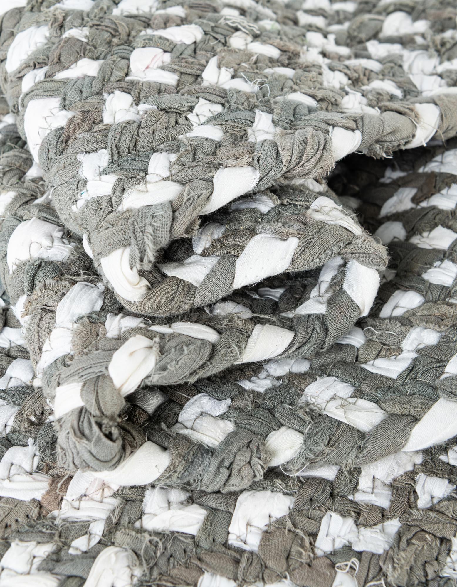 Gray 8' x 10' Hand Braided Chindi Oval Rug | Rugs.com