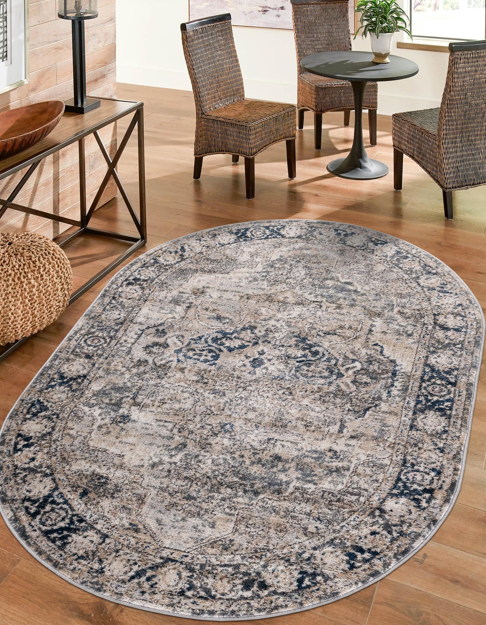 Gray 7' 10 x 10' Oregon Oval Rug | Rugs.com