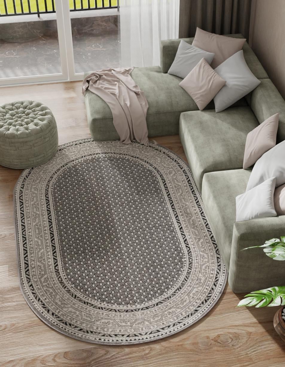Gray 5' 3 x 8' SoHo Oval Rug | Rugs.com