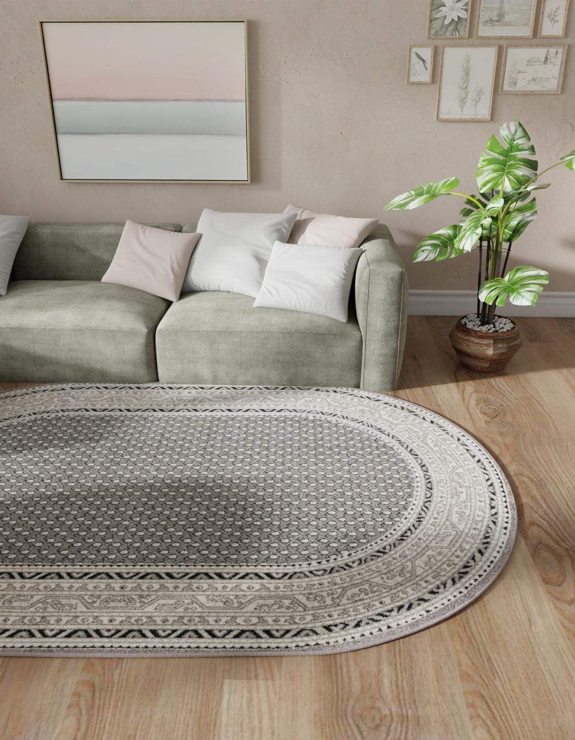Gray 5' 3 x 8' SoHo Oval Rug | Rugs.com