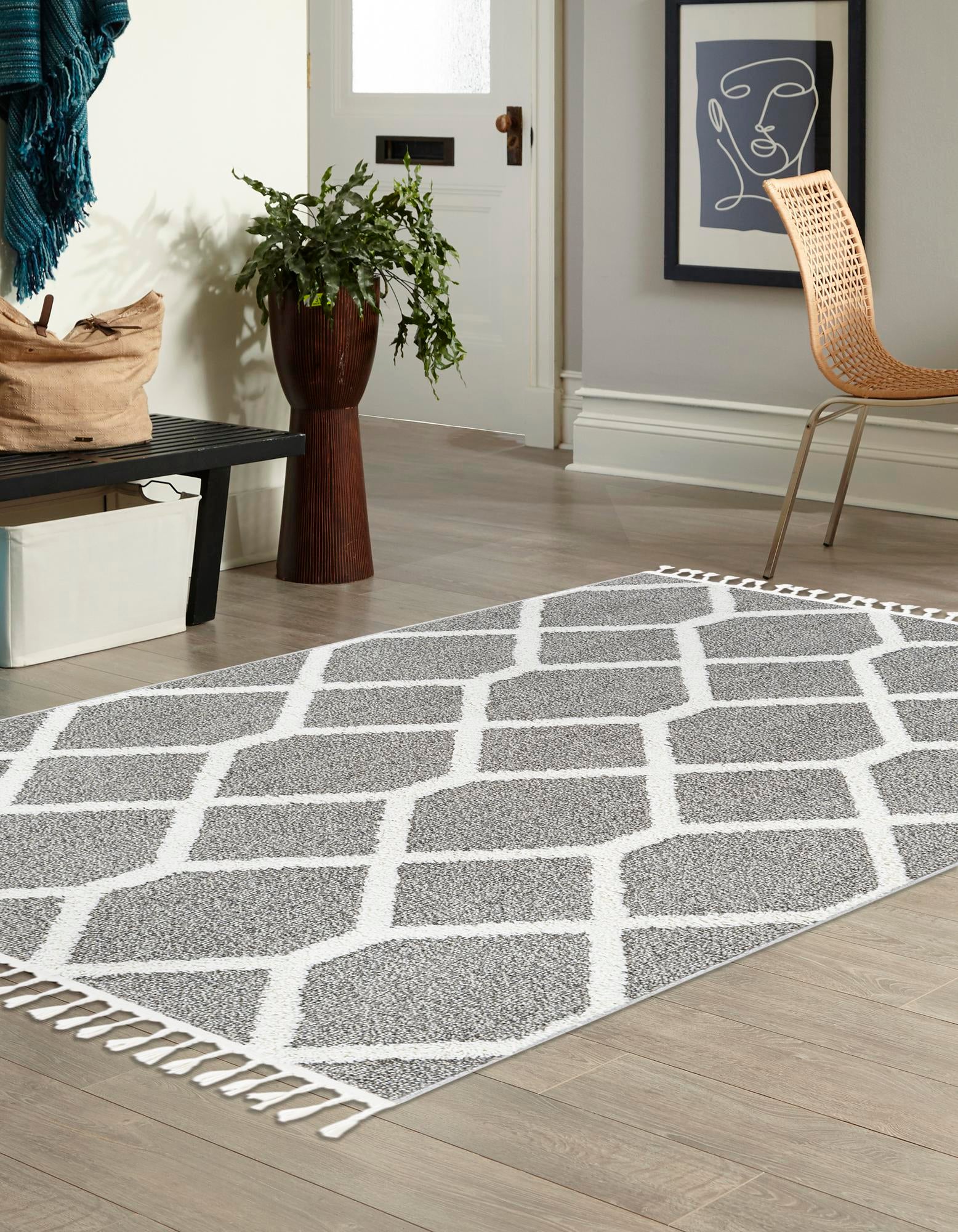 Gray 4' x 6' Boho Rug | Rugs.com