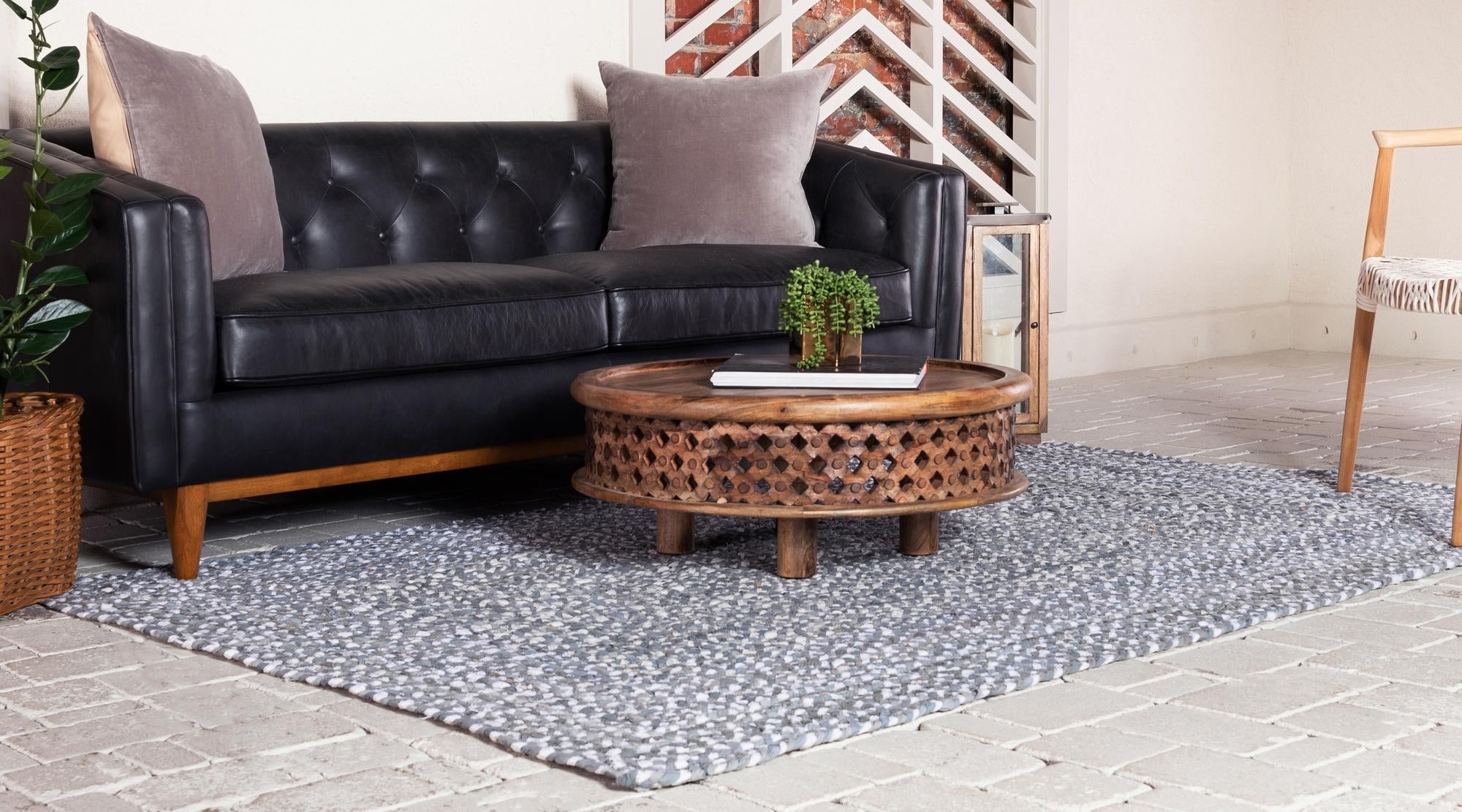 Gray 9' x 12' Hand Braided Chindi Rug | Rugs.com