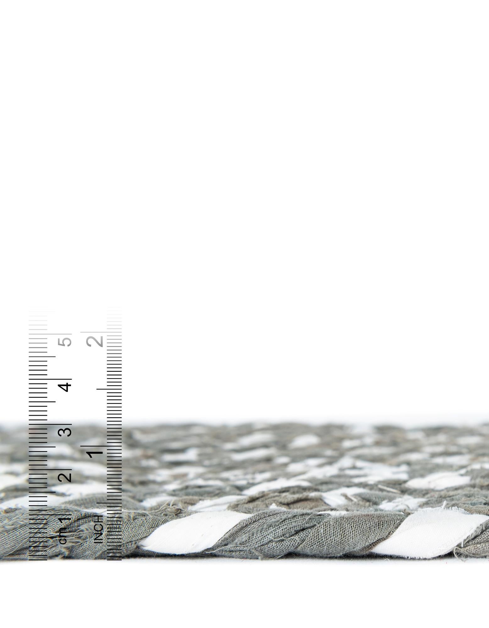 Gray 9' x 12' Hand Braided Chindi Rug | Rugs.com