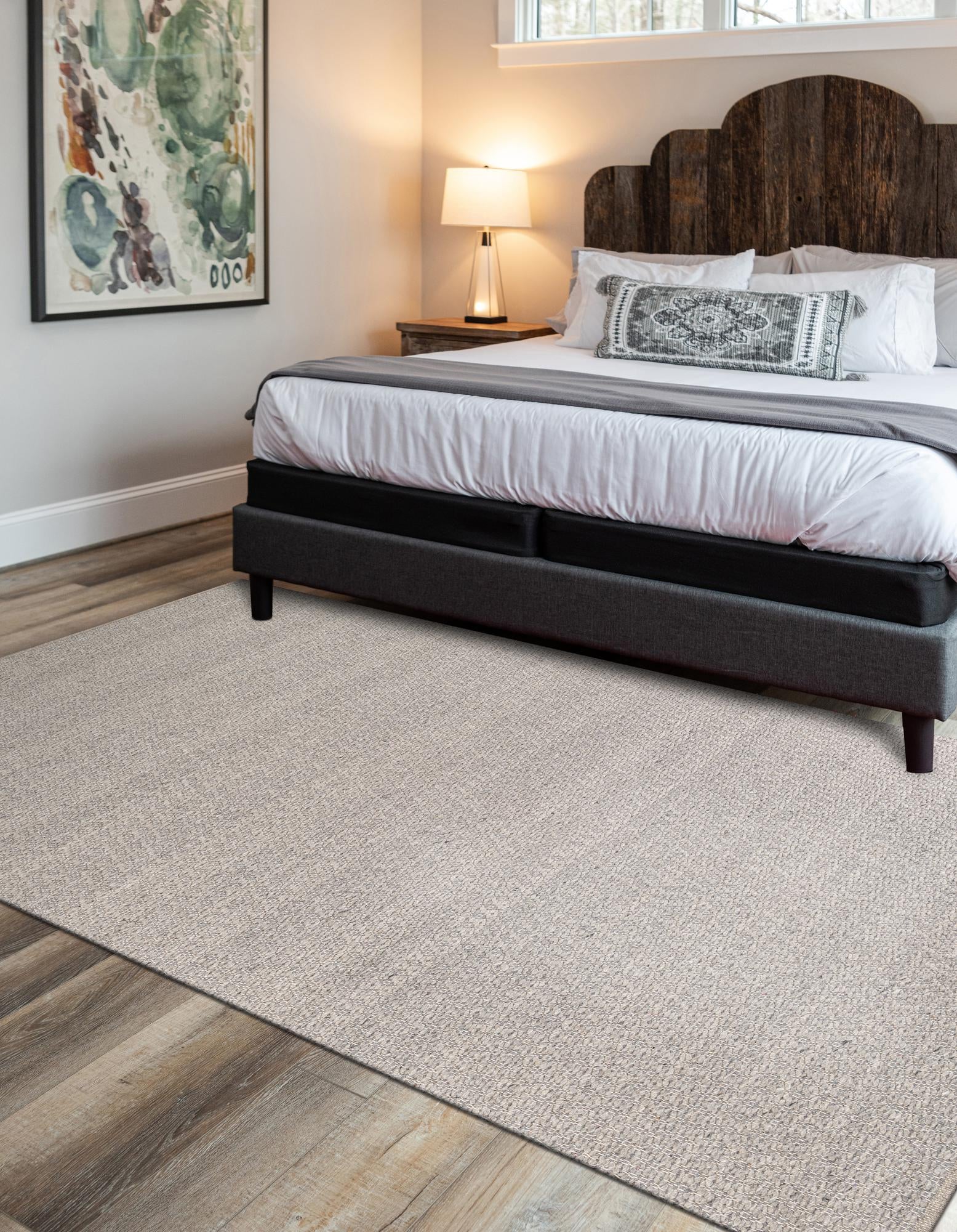 Gray 10' x 14' 1 Hand Woven Lattice Wool Rug | Rugs.com