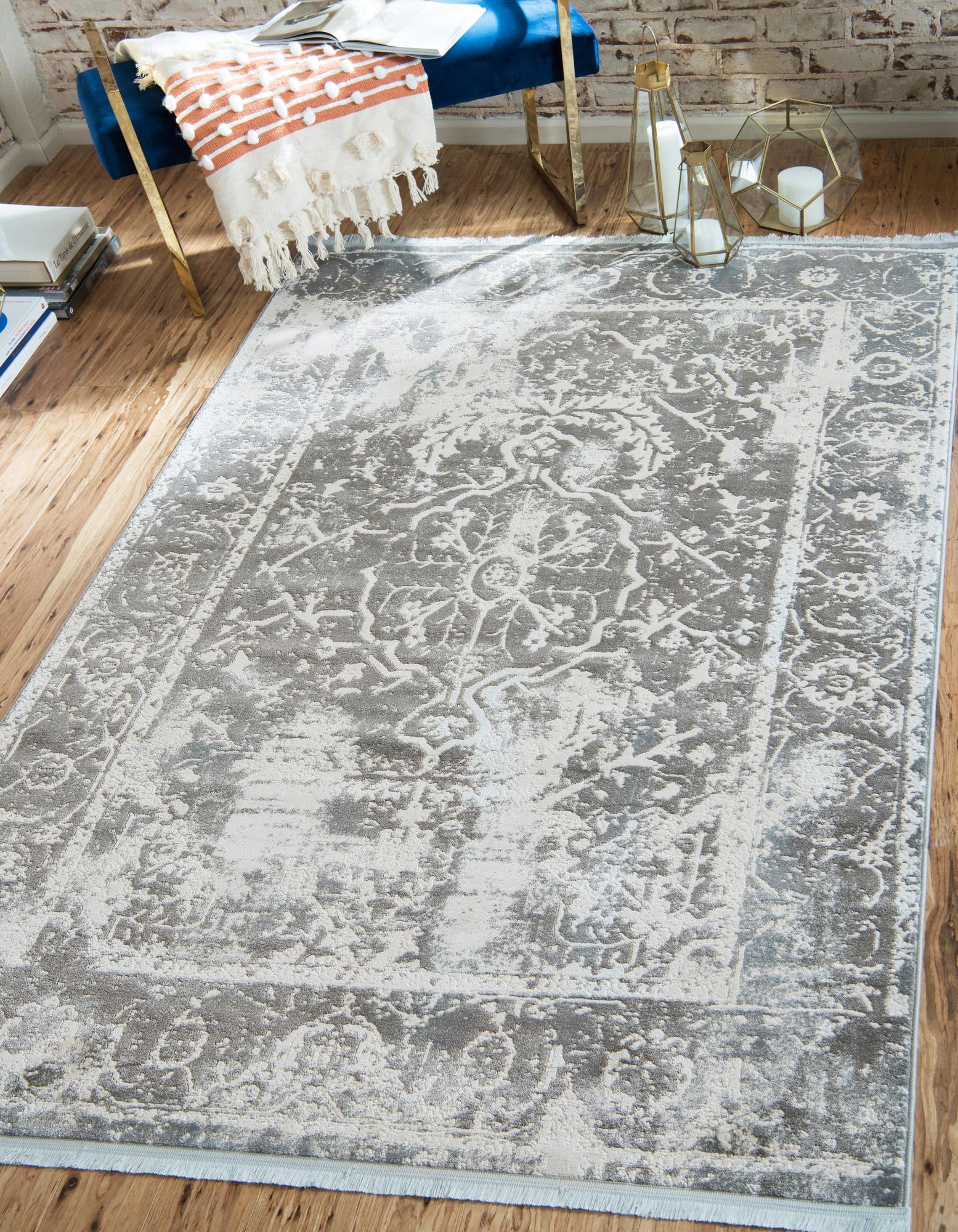 Gray 4' x 6' Modern Classical Rug | Rugs.com