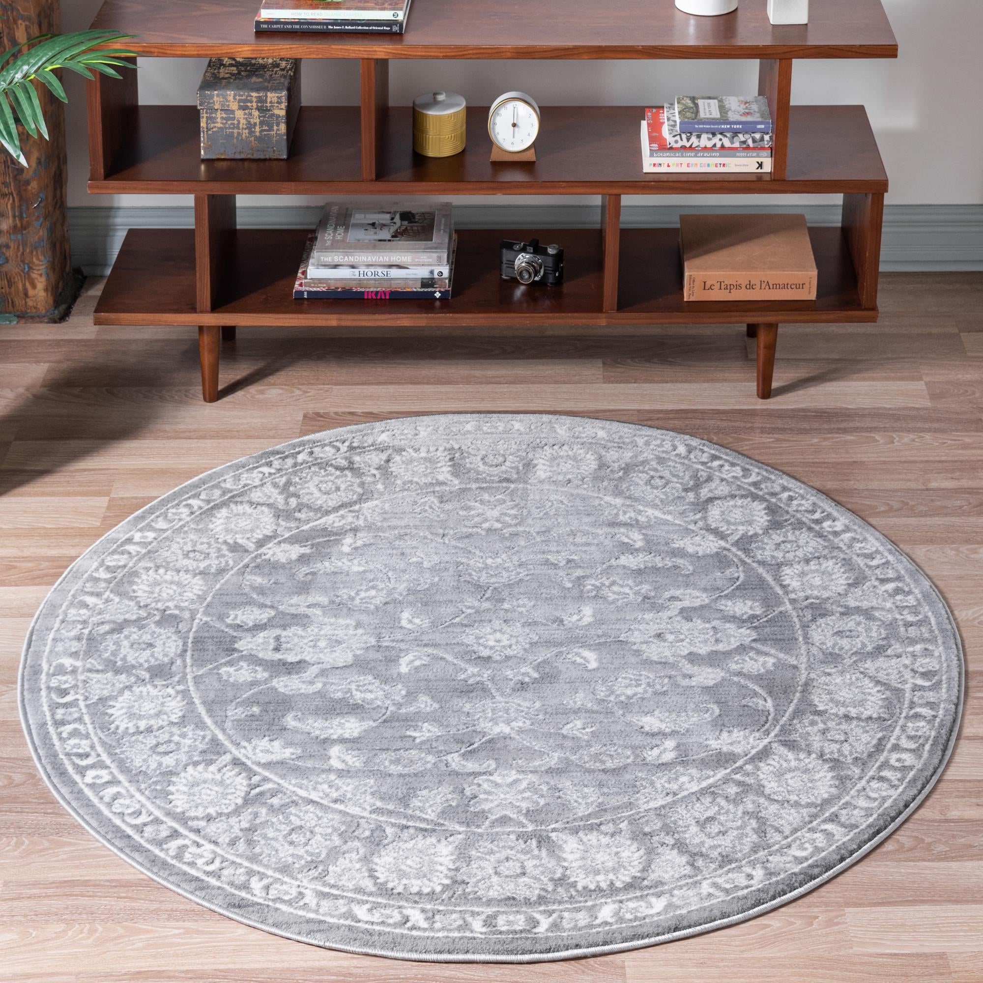 Gray 3' 3 x 3' 3 Boston Round Rug | Rugs.com