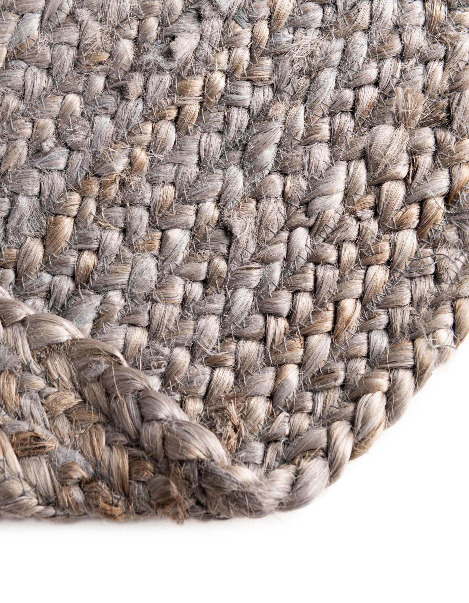 Gray 8' x 8' Hand Braided Jute Round Rug | Rugs.com