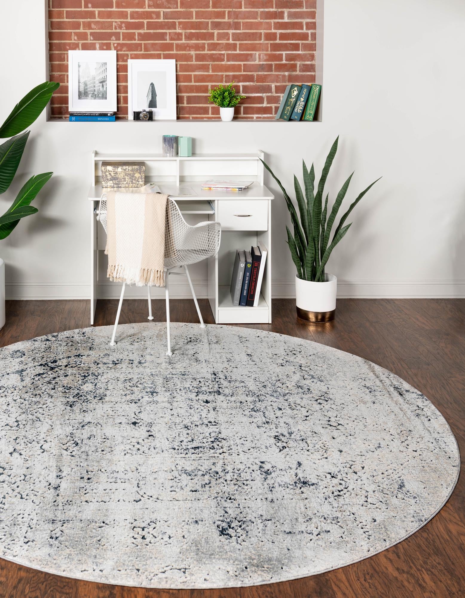 Cream 4' x 4' Eliza Round Rug | Rugs.com