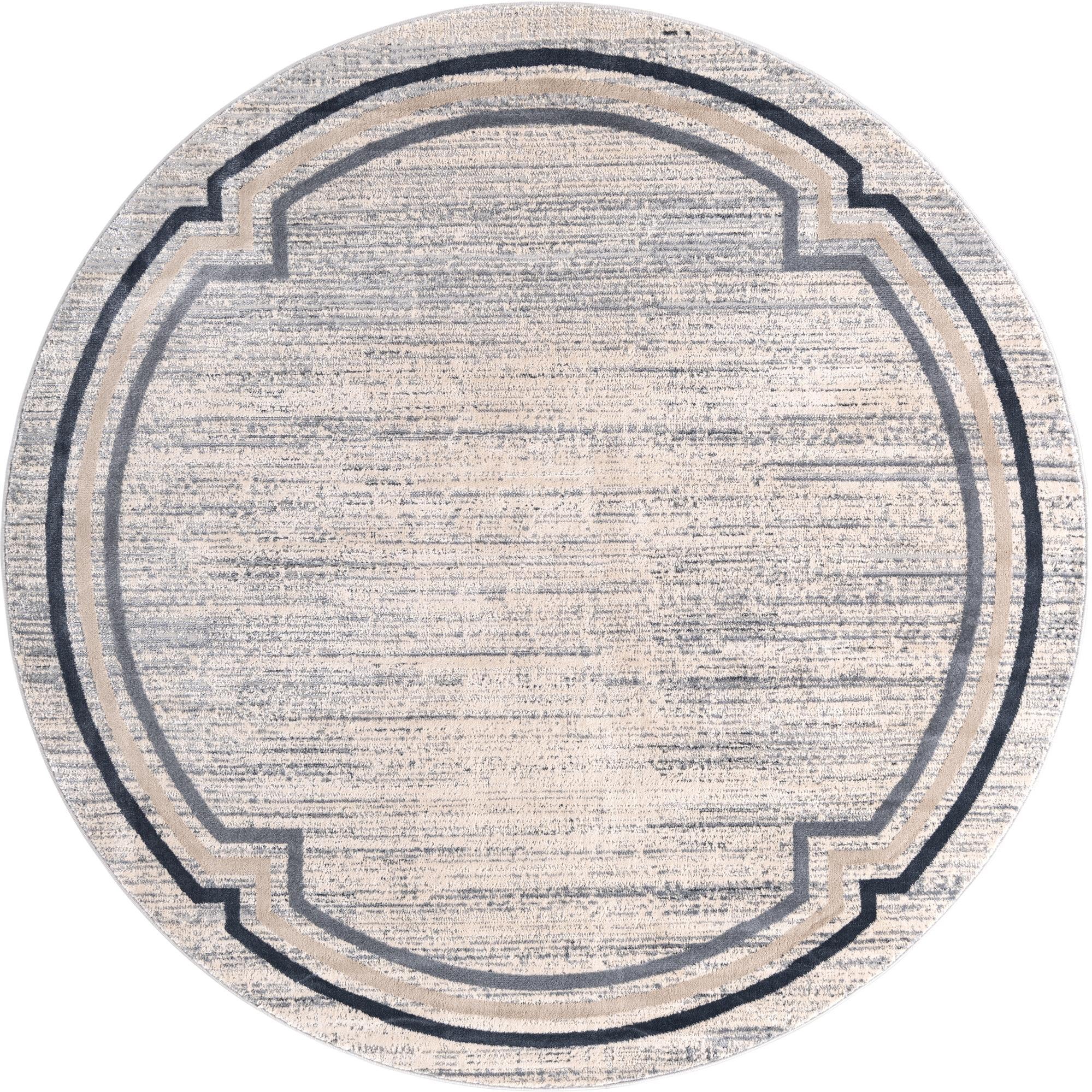 Gray 7' x 7' Oasis Round Rug | Rugs.com
