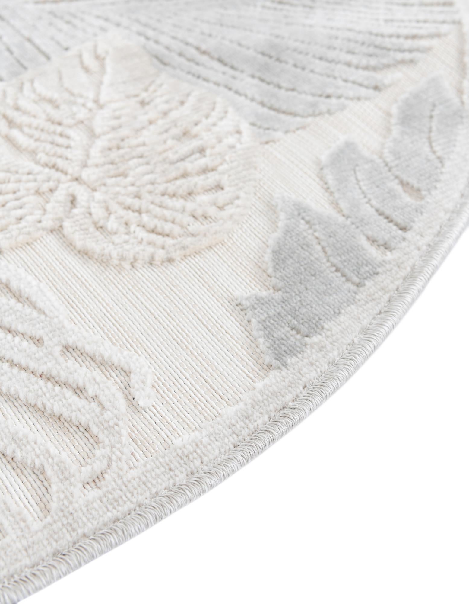 Gray 8' 2 x 8' 2 Botanical Indoor / Outdoor Round Rug | Rugs.com