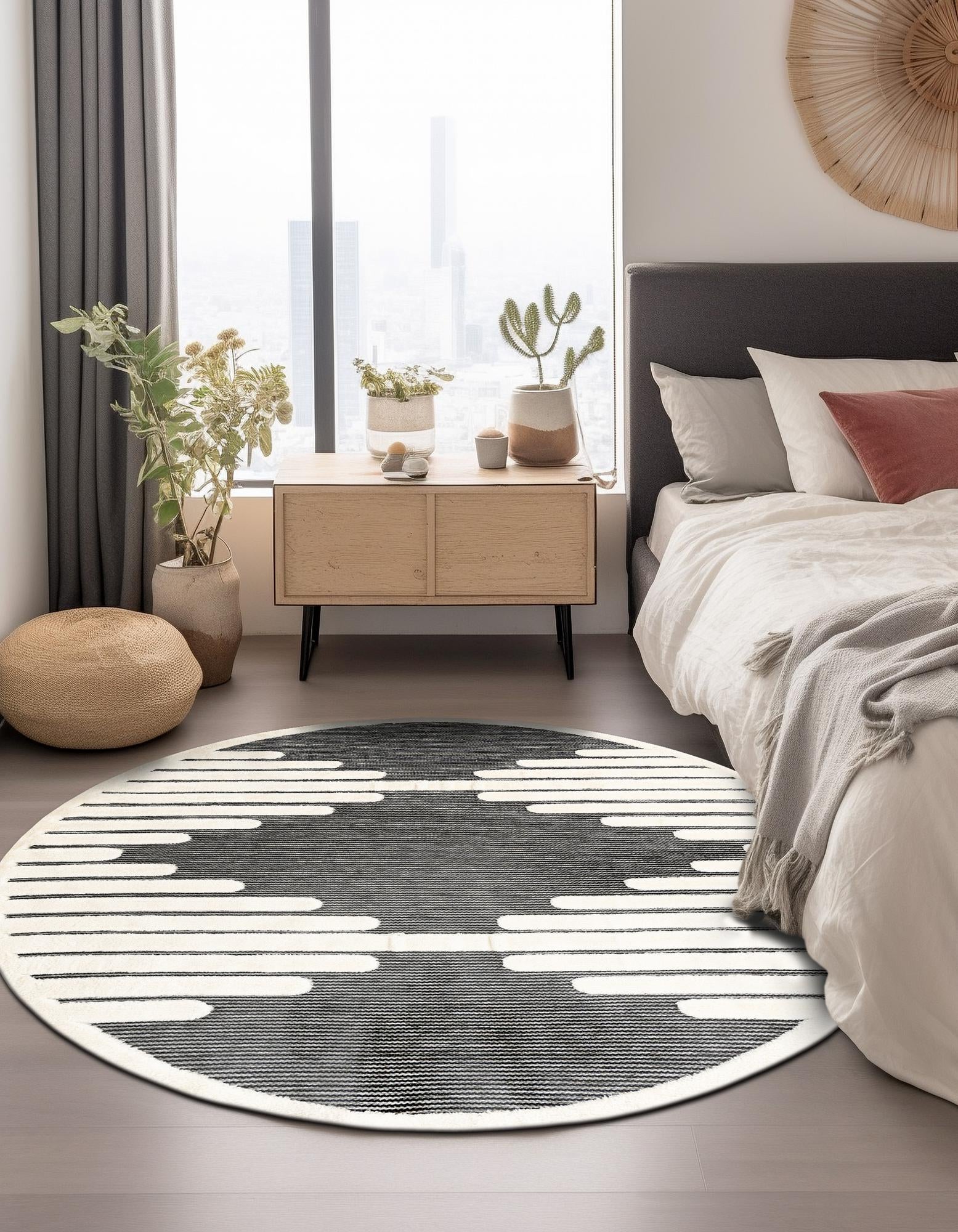 Gray 6' x 6' Prismatic Round Rug | Rugs.com