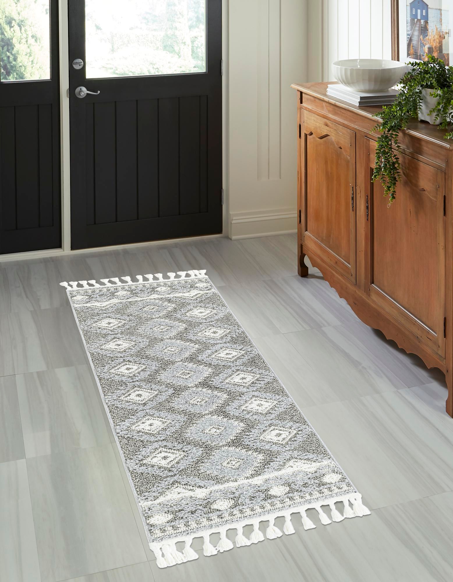 Gray 2' x 4' Boho Runner Rug | Rugs.com