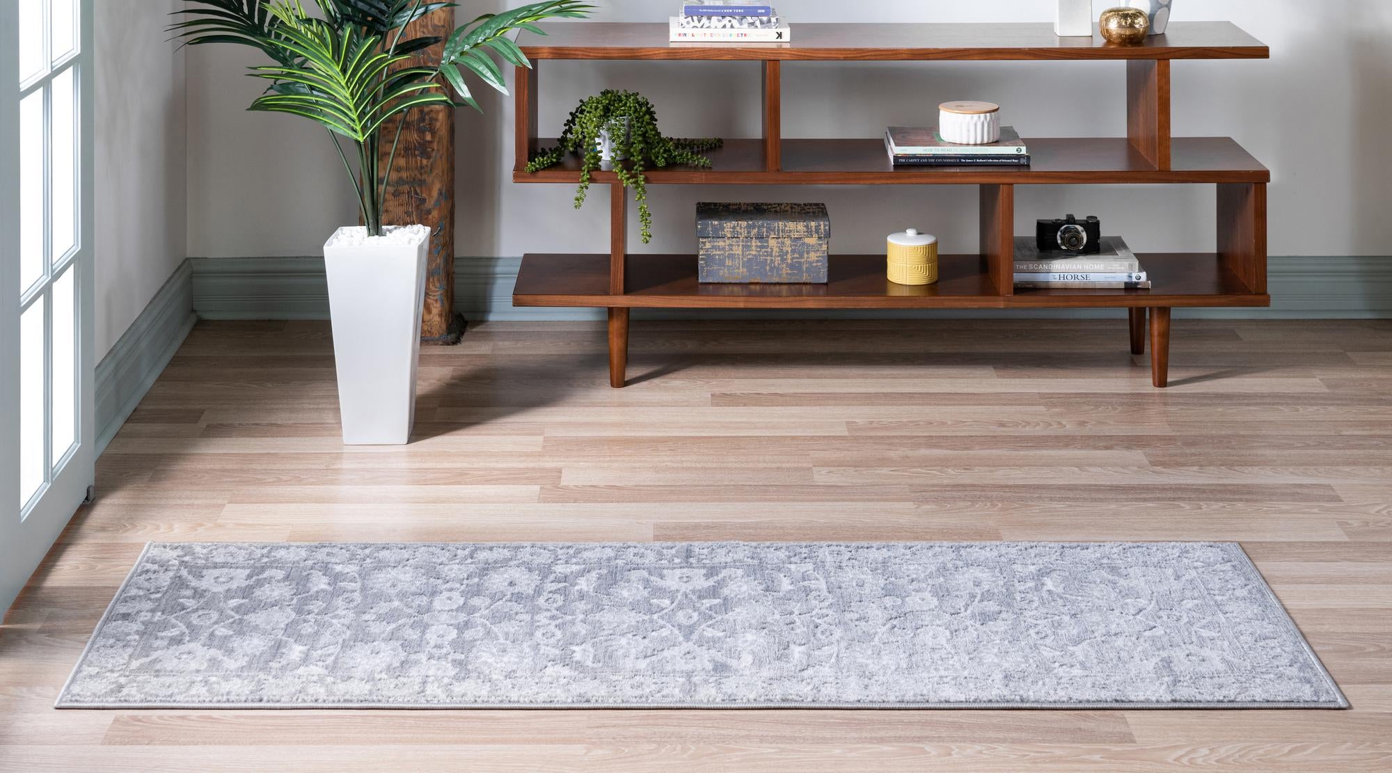 Gray 2' x 6' Boston Runner Rug | Rugs.com