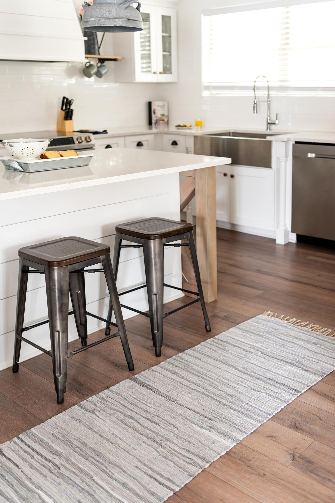 Gray 2' 7 x 9' 10 Hand Woven Chindi Cotton Runner Rug | Rugs.com