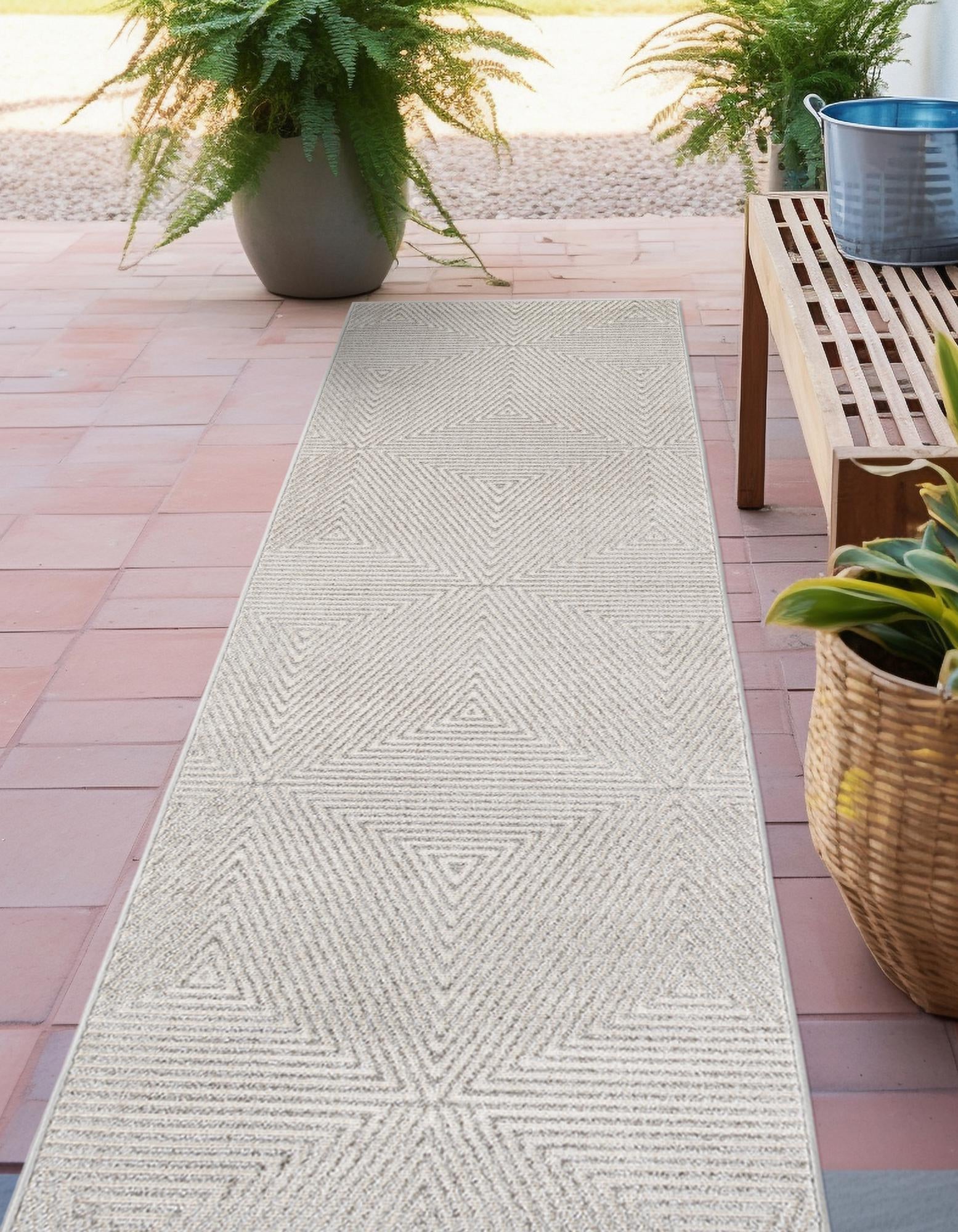 Gray 2' 7 x 10' Sabrina Soto Indoor / Outdoor Runner Rug | Rugs.com