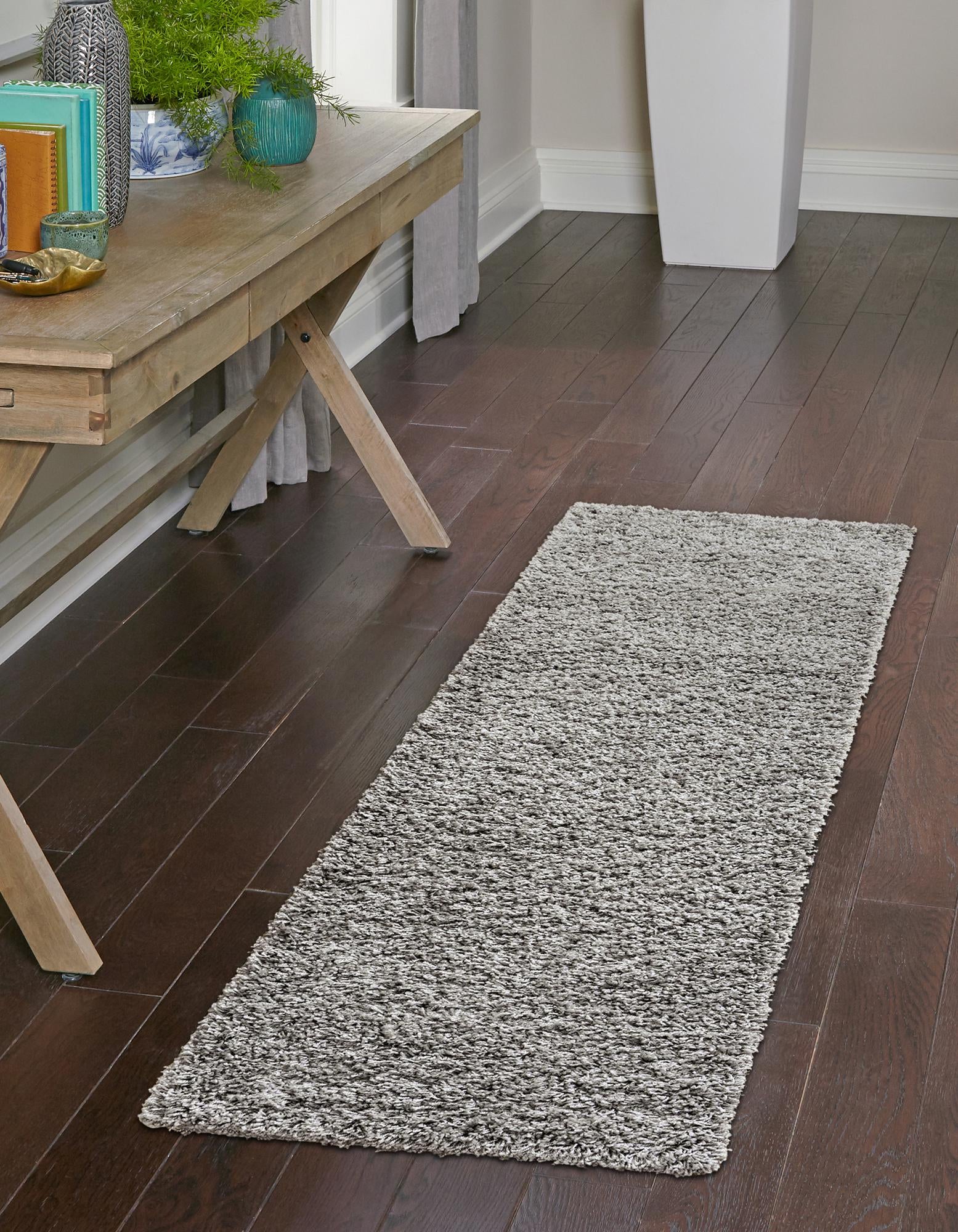Gray 2' x 5' Solid Shag Runner Rug | Rugs.com