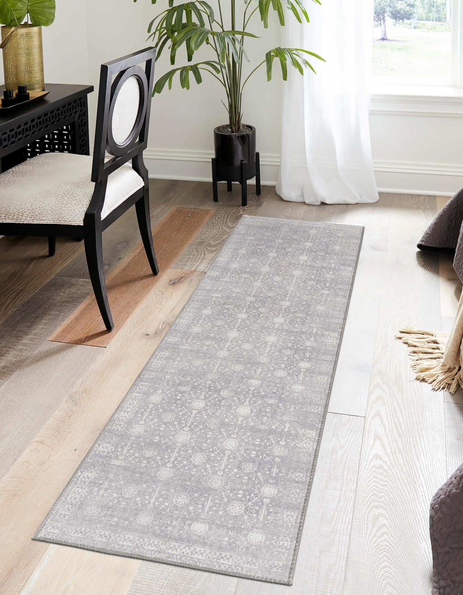 Gray 2' 6 x 12' Timeless Runner Rug | Rugs.com