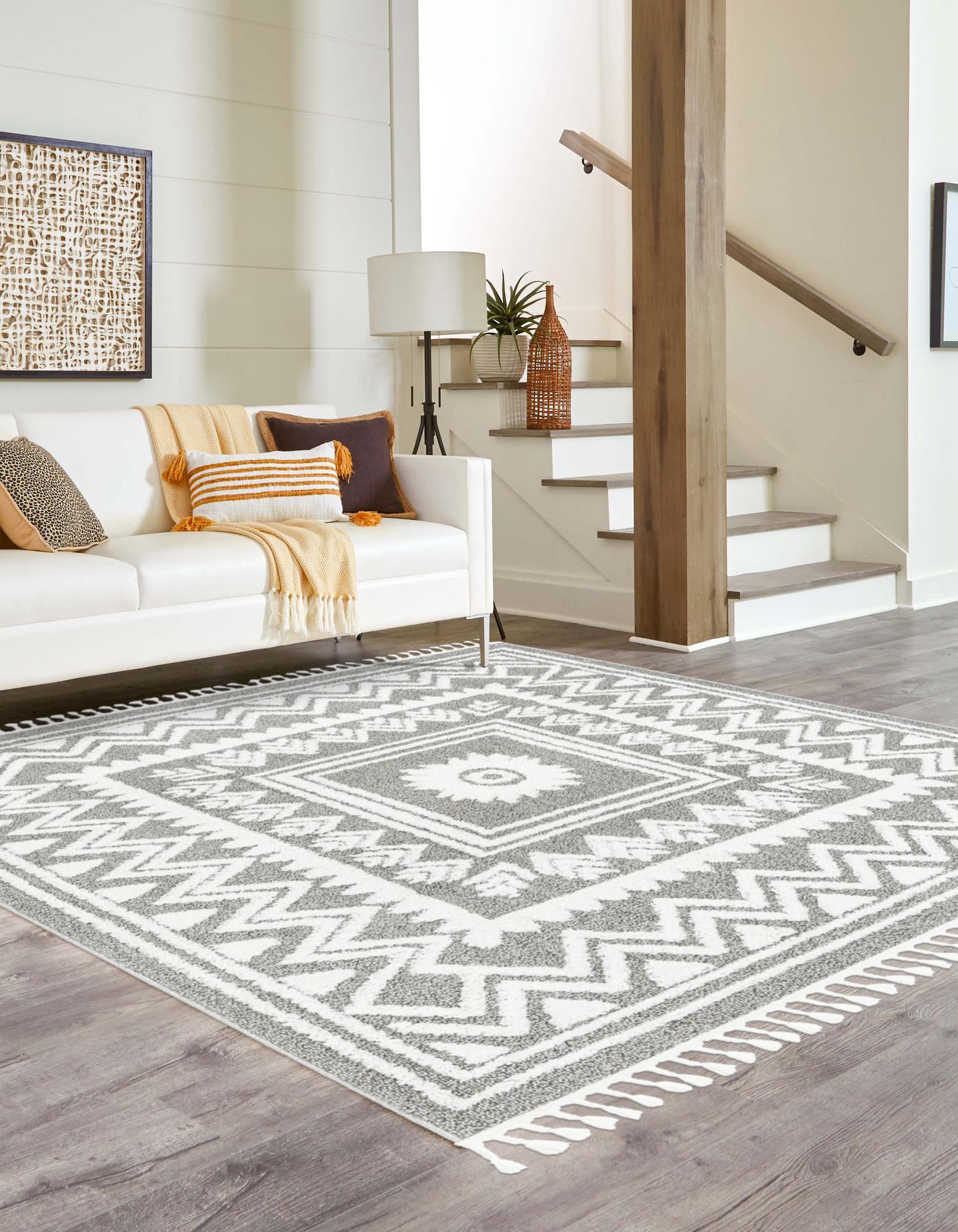 Gray 7' 10 x 7' 10 Boho Square Rug | Rugs.com