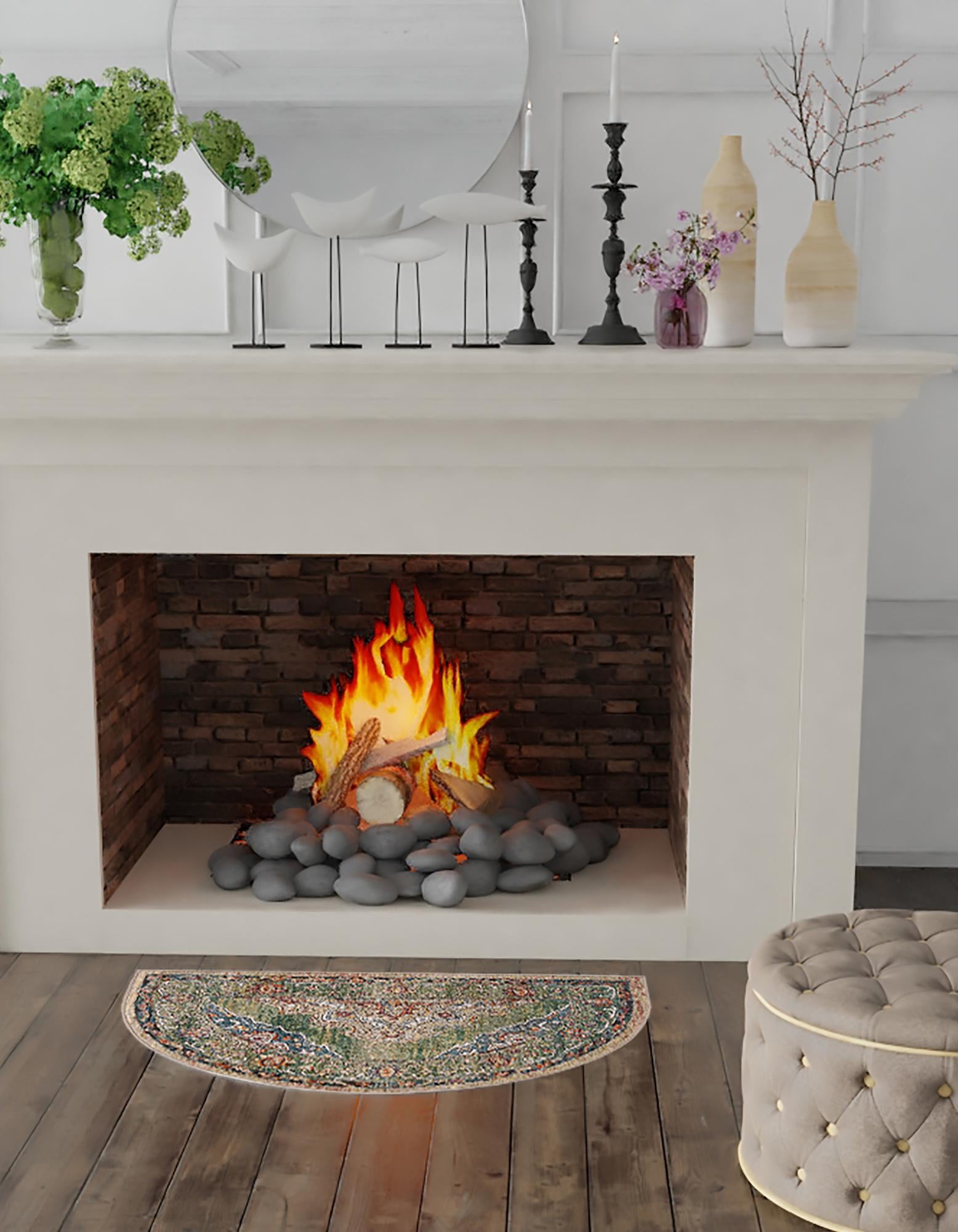 Green 2' 2 x 3' 7 Isabella Hearth Rug | Rugs.com