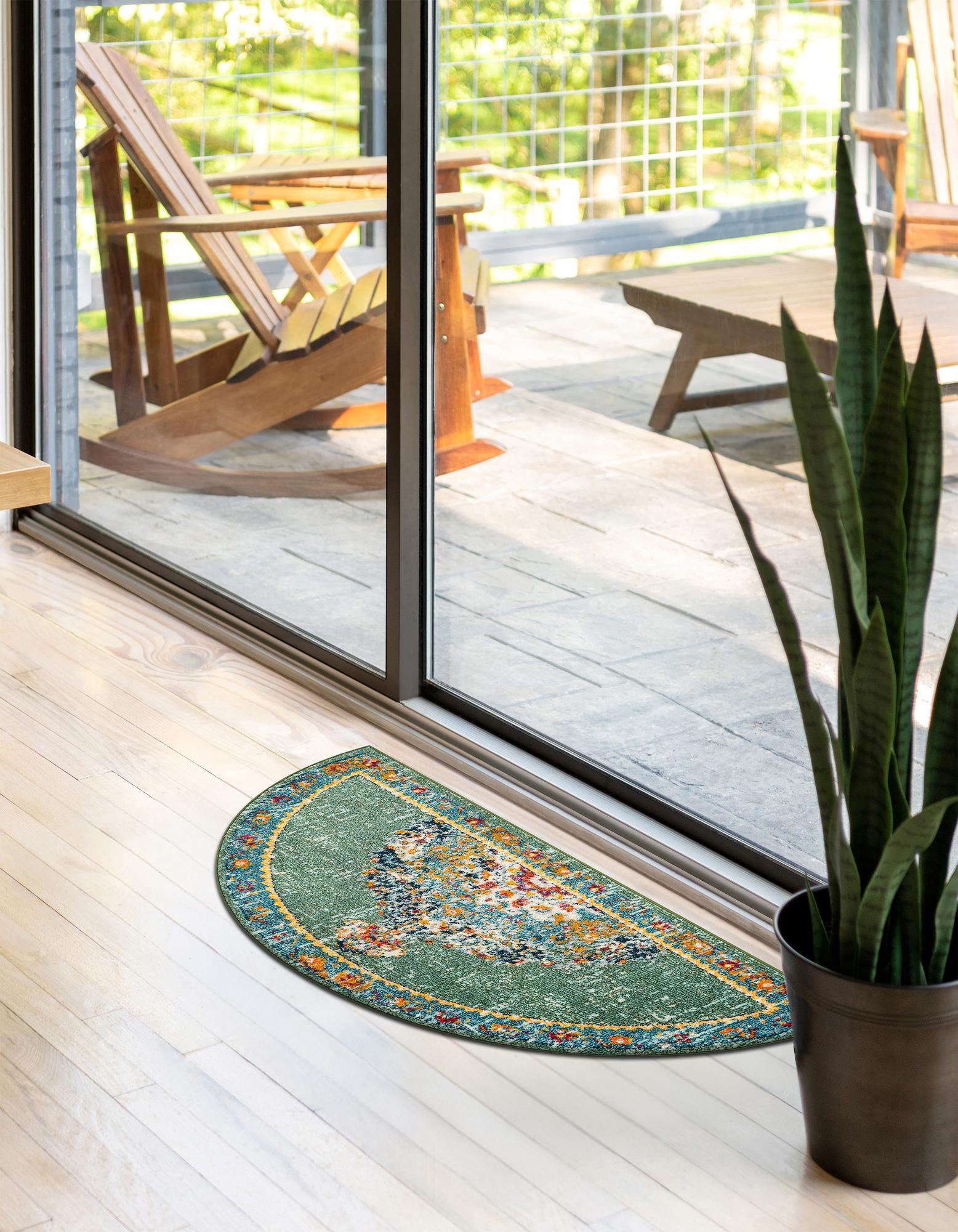 Green 2' 2 x 3' 7 Madeline Hearth Rug | Rugs.com