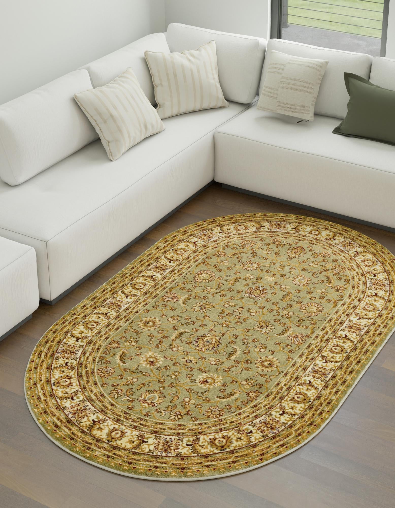 Green 4' 1 x 6' 1 Aditi Oval Rug | Rugs.com