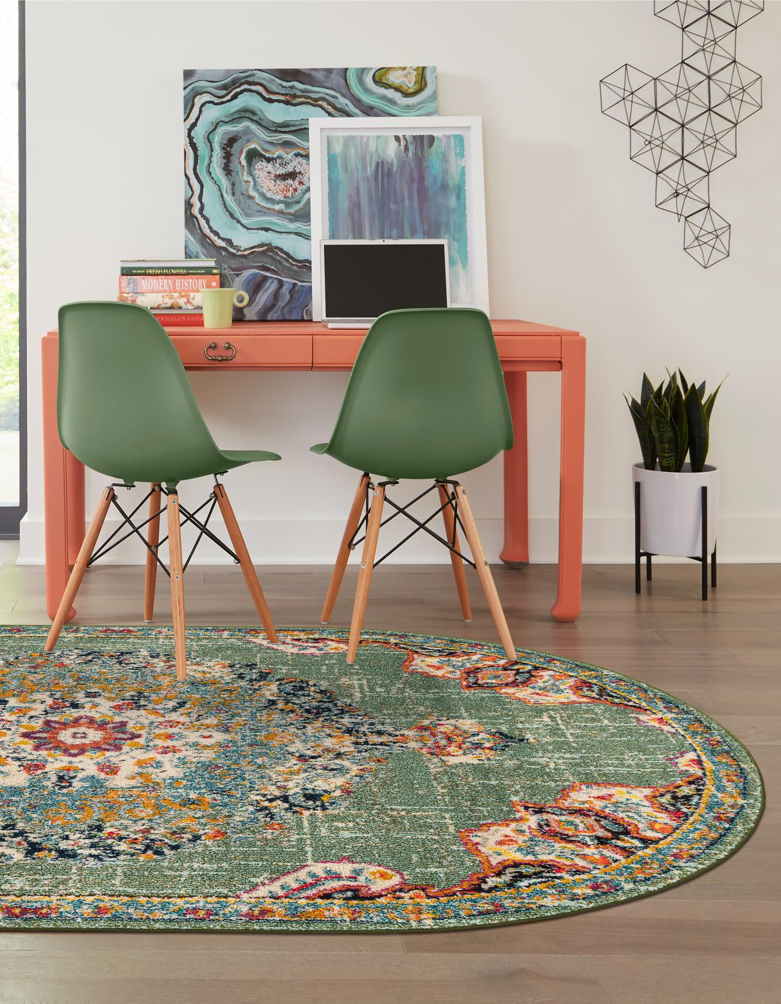 Green 4' x 6' Madeline Oval Rug | Rugs.com