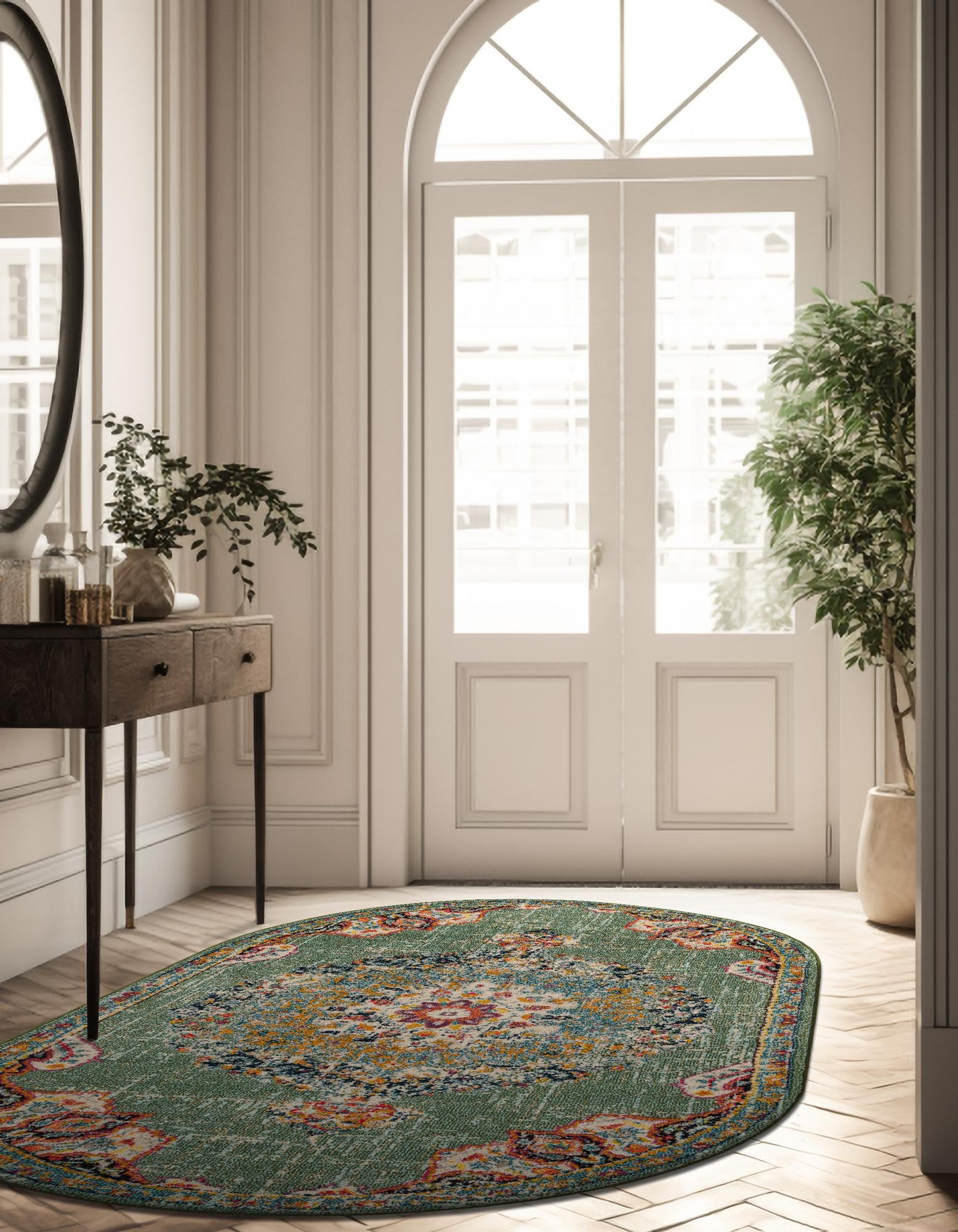 Green 4' x 6' Madeline Oval Rug | Rugs.com