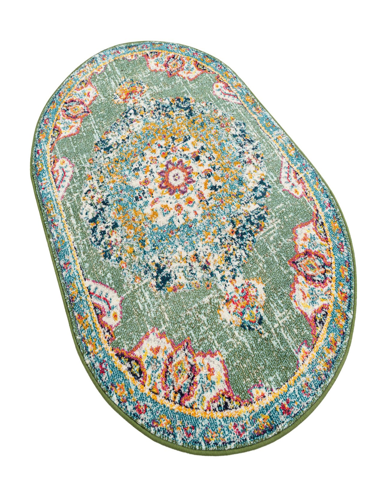Green 4' x 6' Madeline Oval Rug | Rugs.com