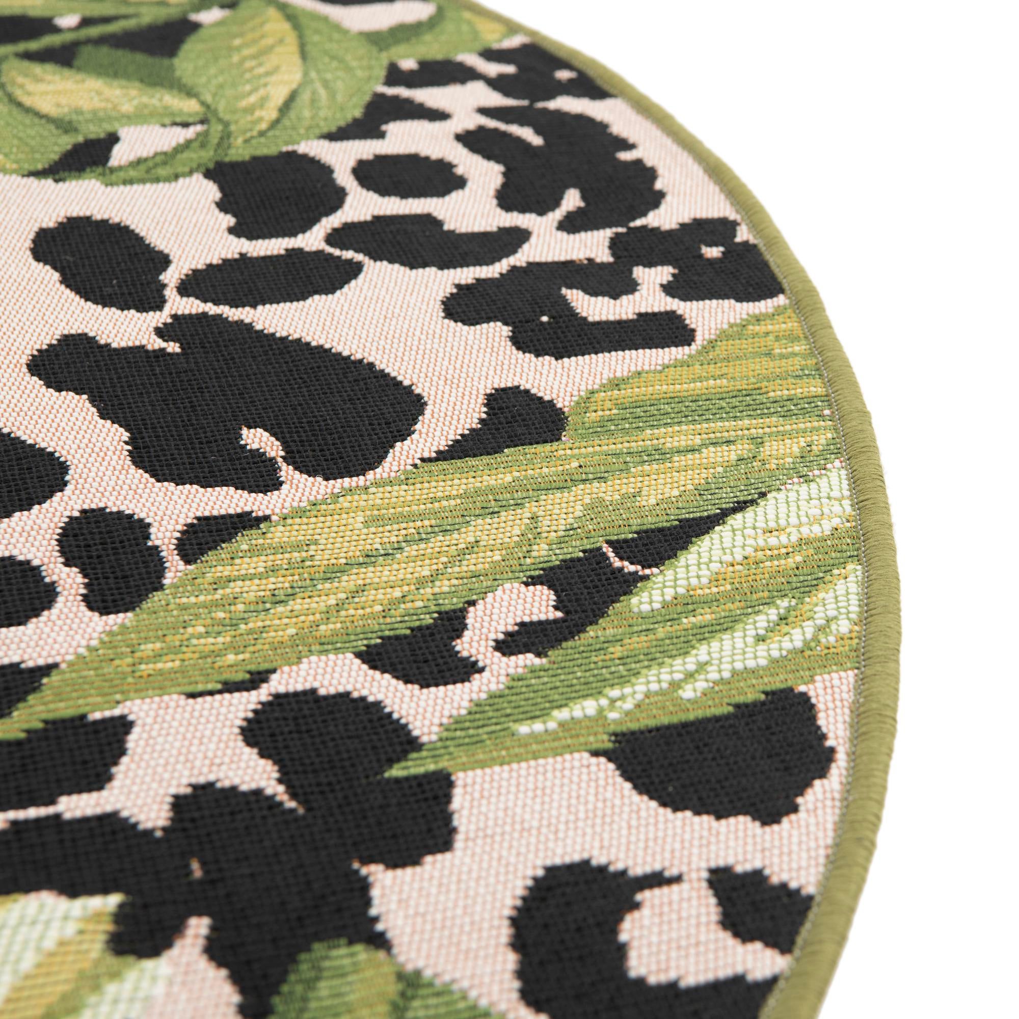 Green 5' 3 x 8' Botanical Indoor / Outdoor Oval Rug | Rugs.com