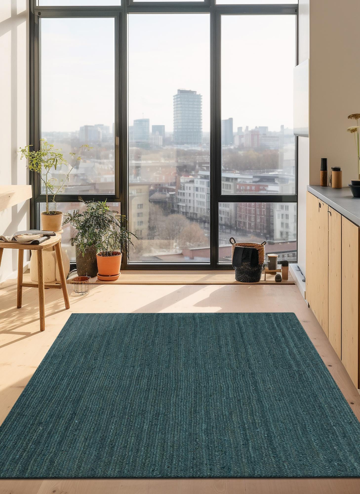 Green 5' 3 x 8' Hand Braided Jute Rug | Rugs.com