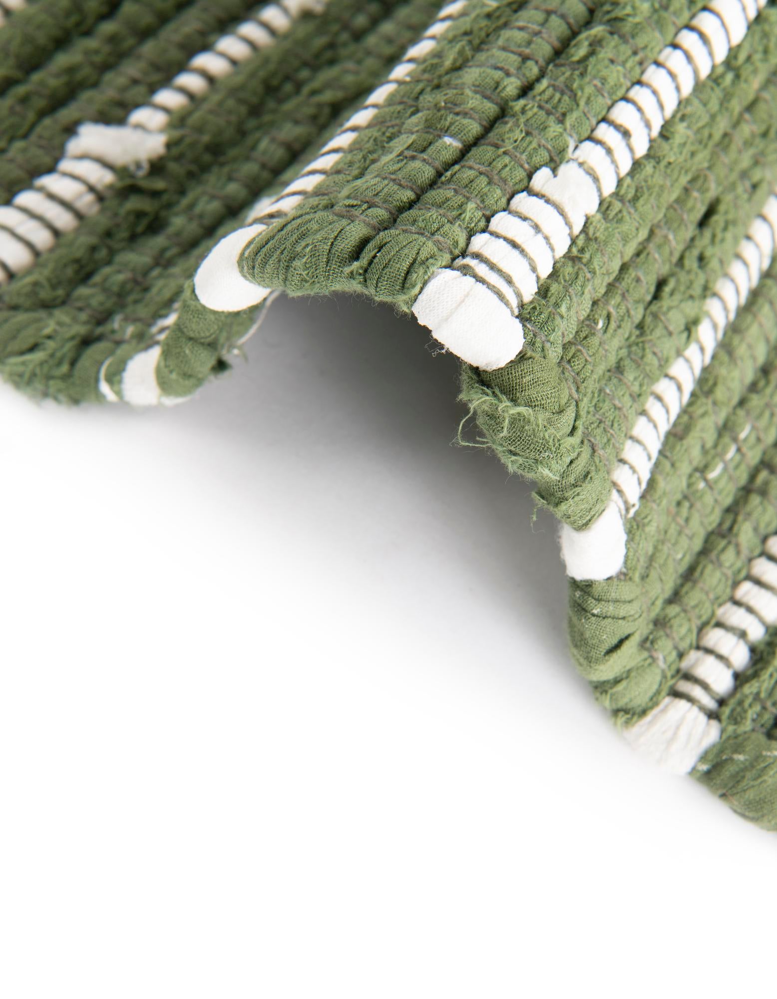 Green 8' x 11' Hand Woven Chindi Cotton Rug | Rugs.com