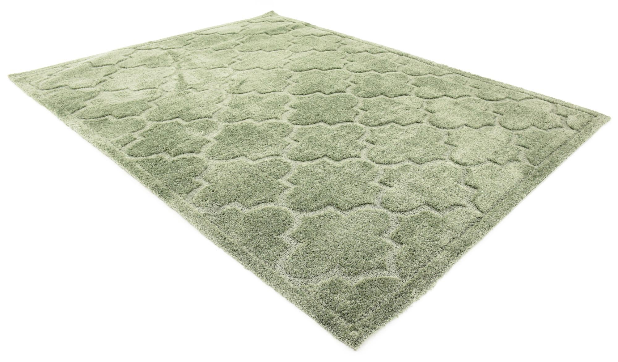 Green 9' x 12' 2 Lattice Shag Rug | Rugs.com