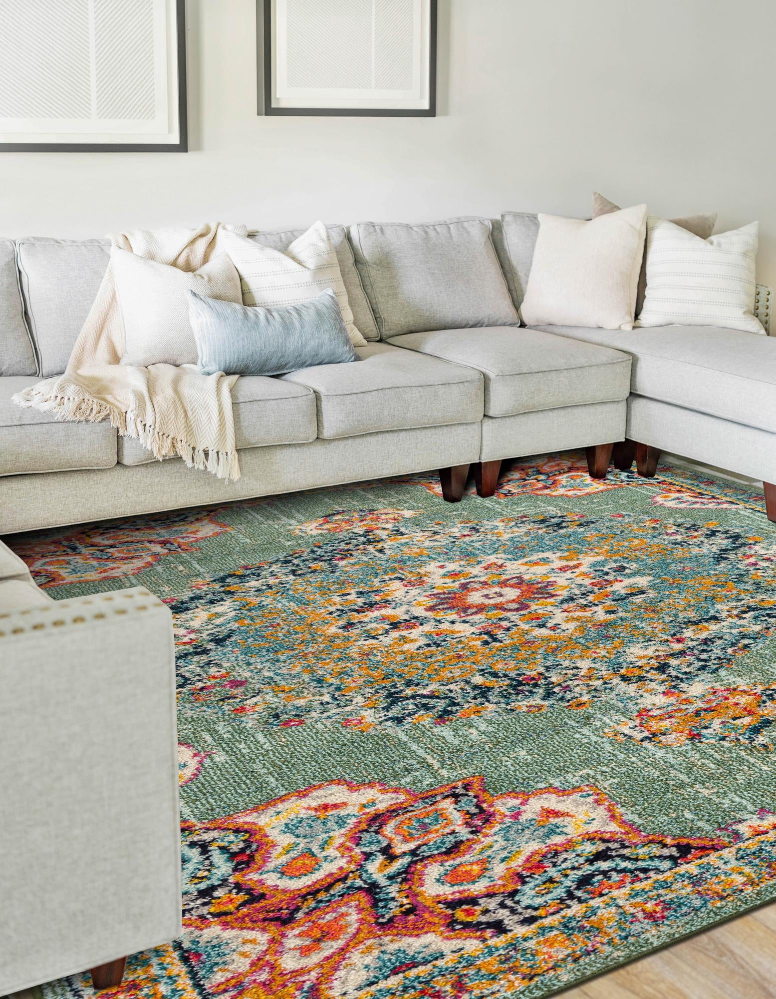 Green 3' x 5' 3 Madeline Rug | Rugs.com