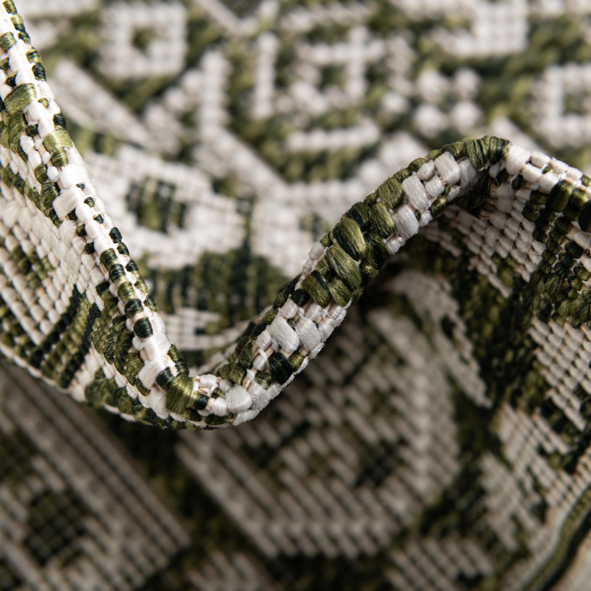 Green 9' x 12' Aztec Indoor / Outdoor Rug | Rugs.com