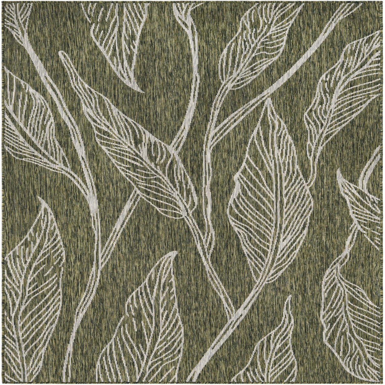 Green 5' 3 x 8' Botanical Indoor / Outdoor Rug | Rugs.com