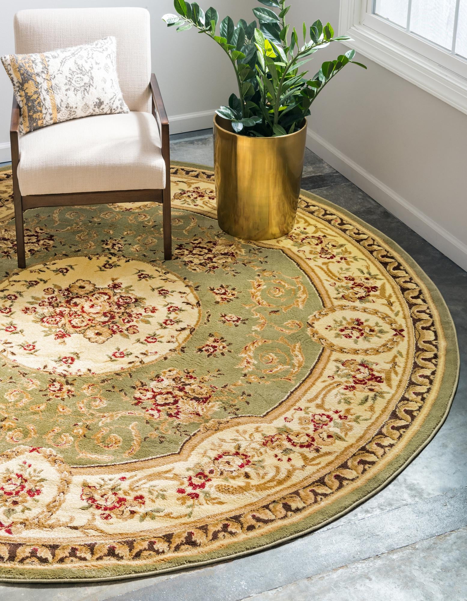 Green 7' 10 x 7' 10 Chateau Round Rug | Rugs.com