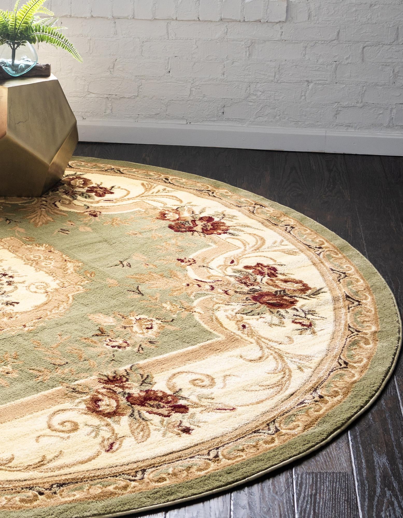 Green 6' x 6' Chateau Round Rug | Rugs.com