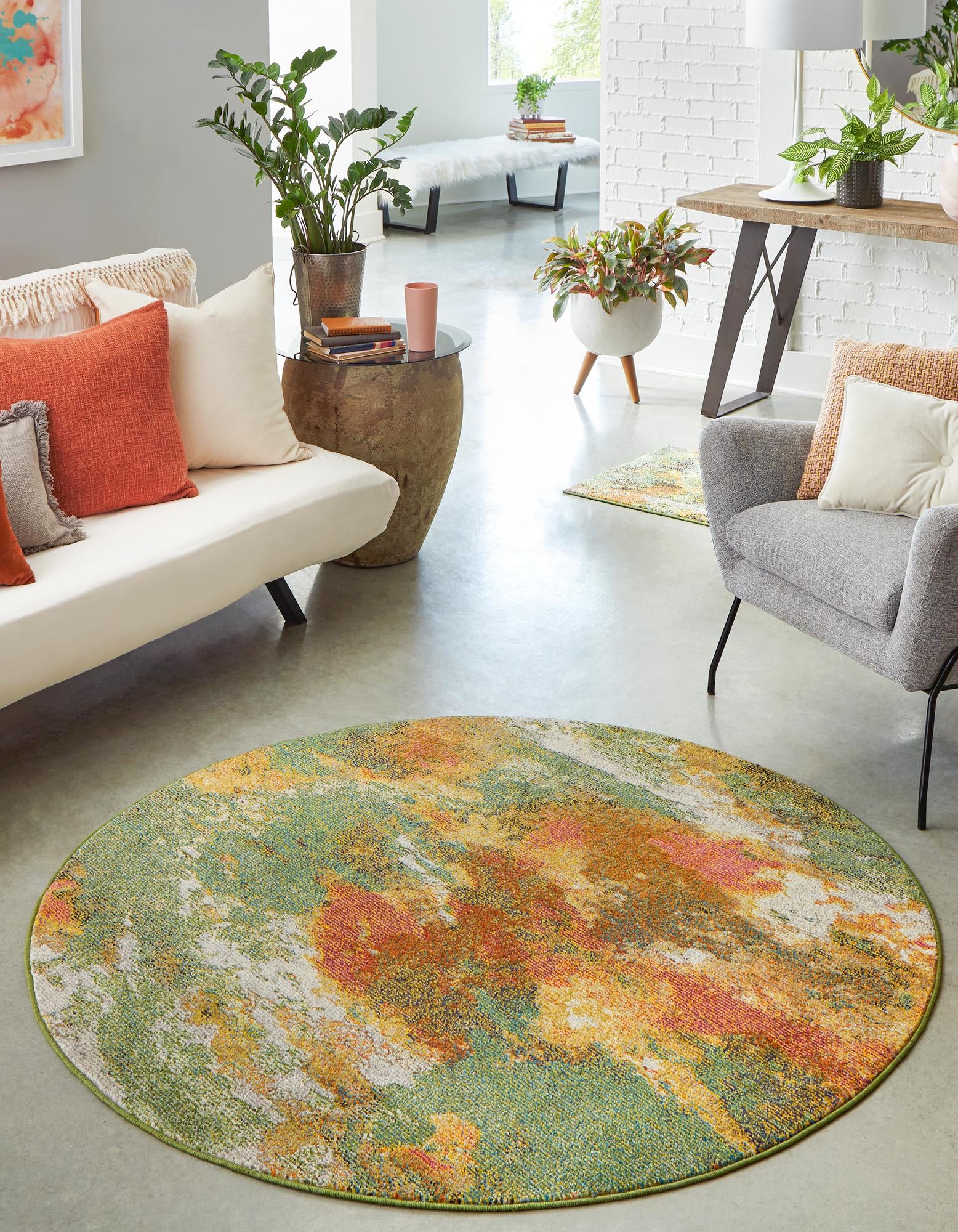 Green 7' 10 x 7' 10 Haerfest Round Rug | Rugs.com