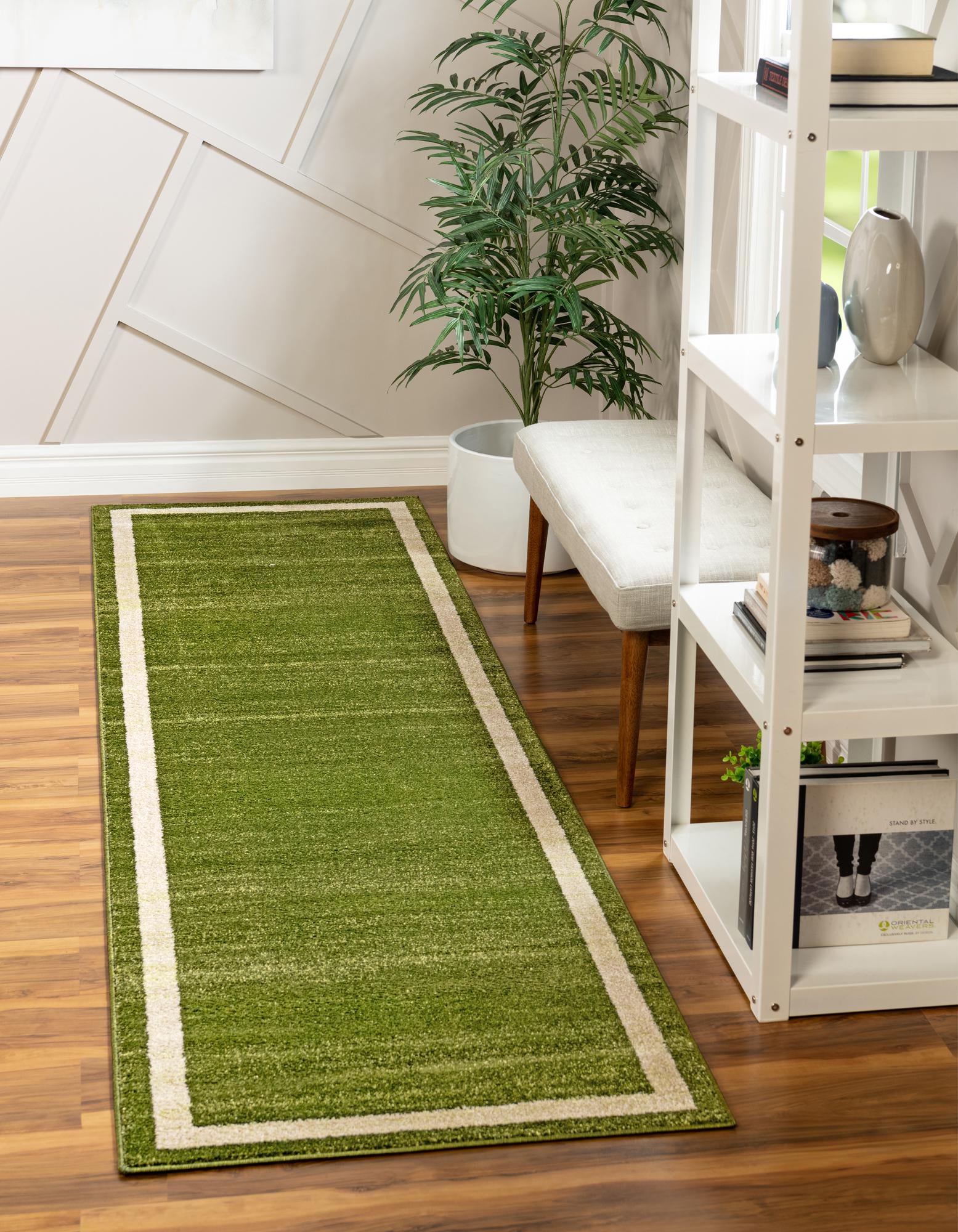 Light Green 2' 7 x 10' Sage Angelica Runner Rug | Rugs.com