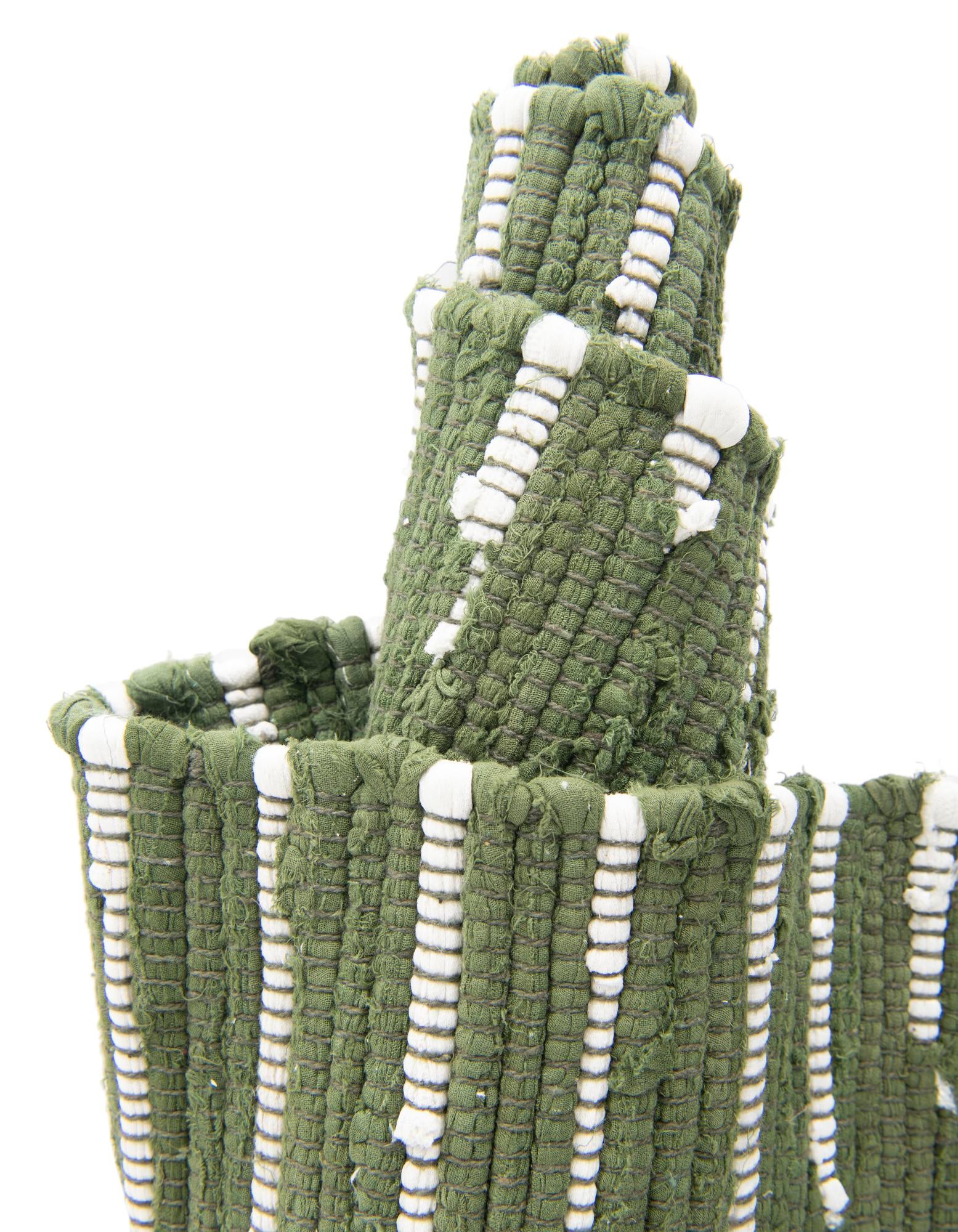Green 2' 7 x 10' Hand Woven Chindi Cotton Runner Rug | Rugs.com
