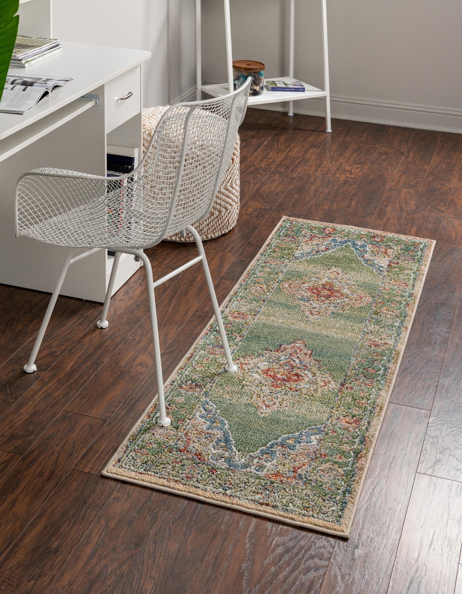 Green 2' x 4' Isabella Runner Rug | Rugs.com